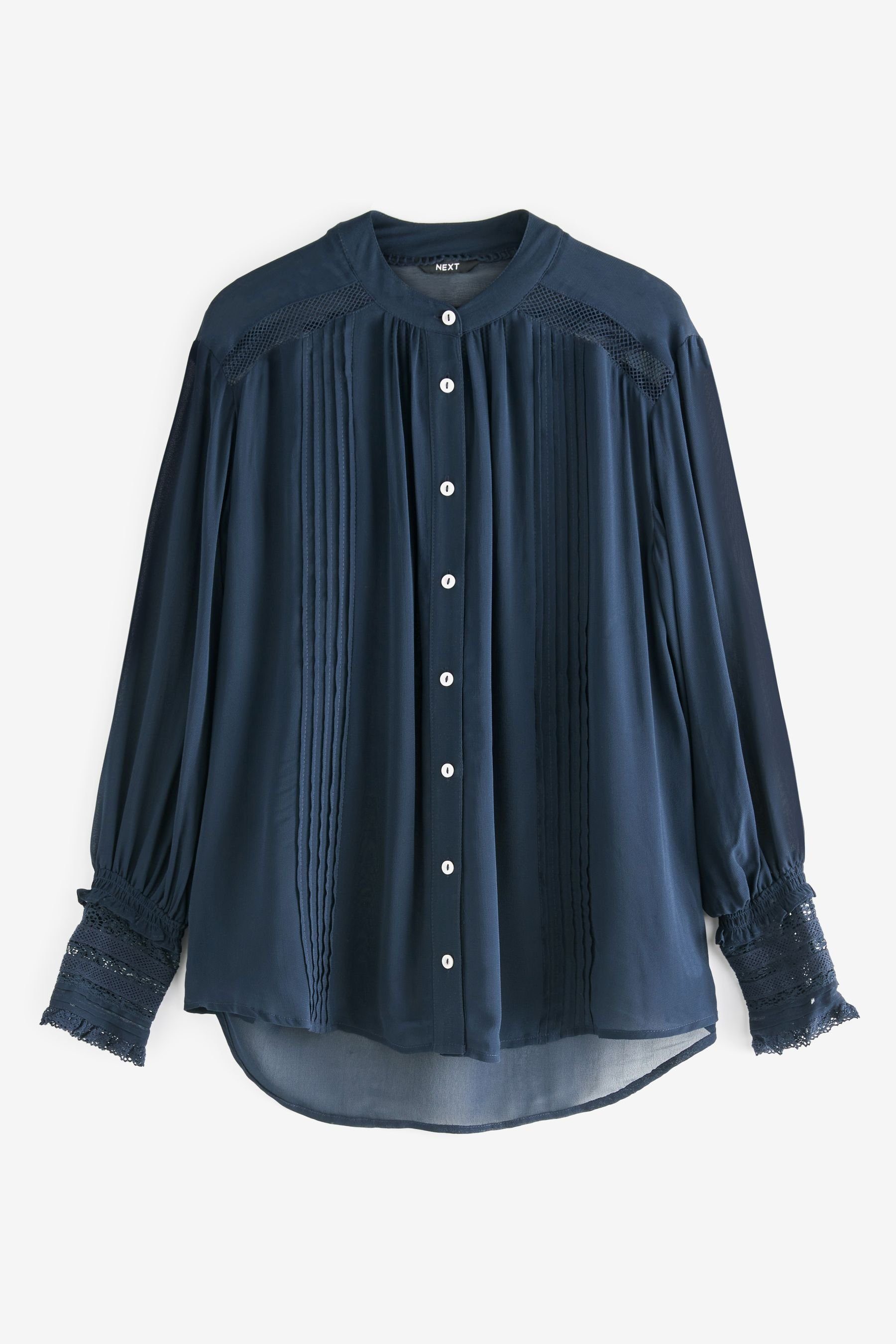 Next Langarmbluse Langarm Bluse Mit Spitzendetails An Den Bündchen 1 Tlg